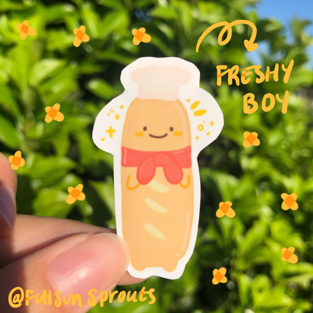 Freshy Boy Breadstick Sticker, Kawaii Bread Sticker, Awkward Breadstick ...