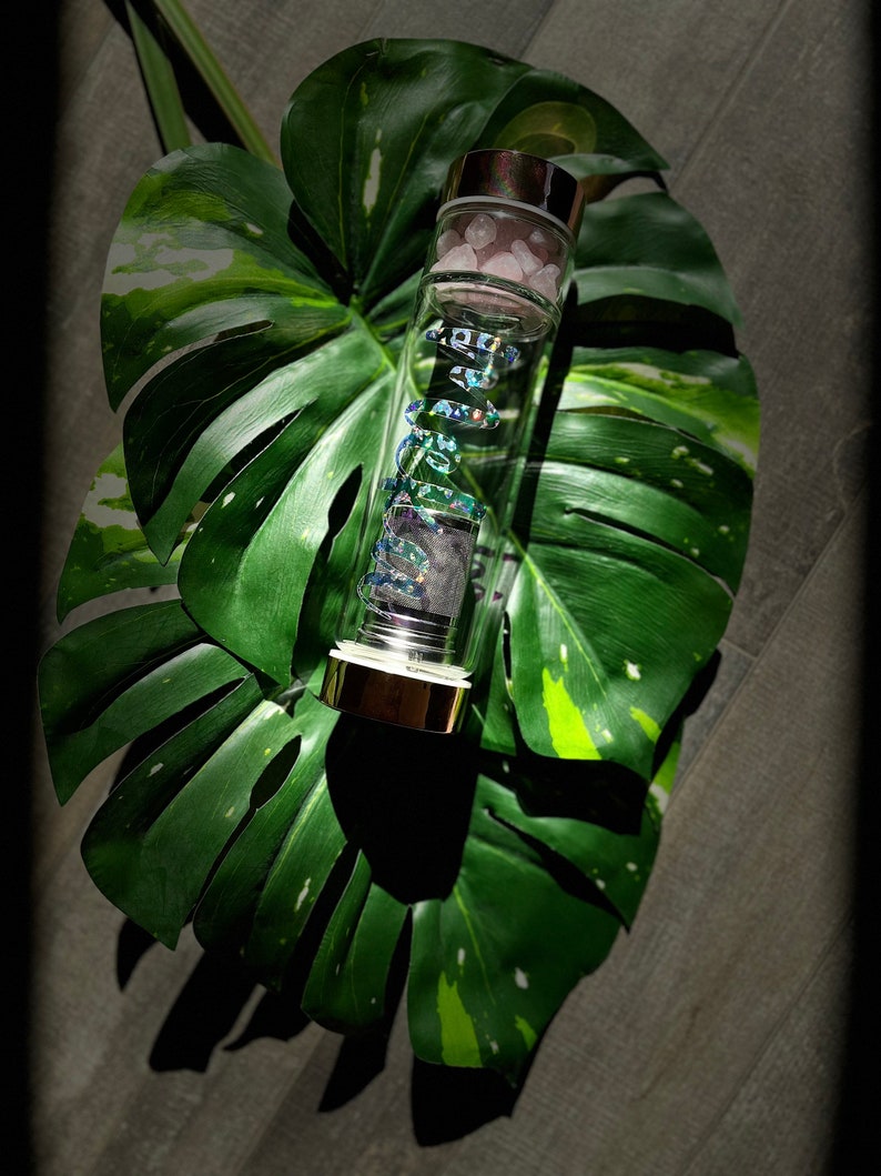 Rose Gold Crystal Water Bottle With Tumbled Gemstones (500 ML) - Etsy