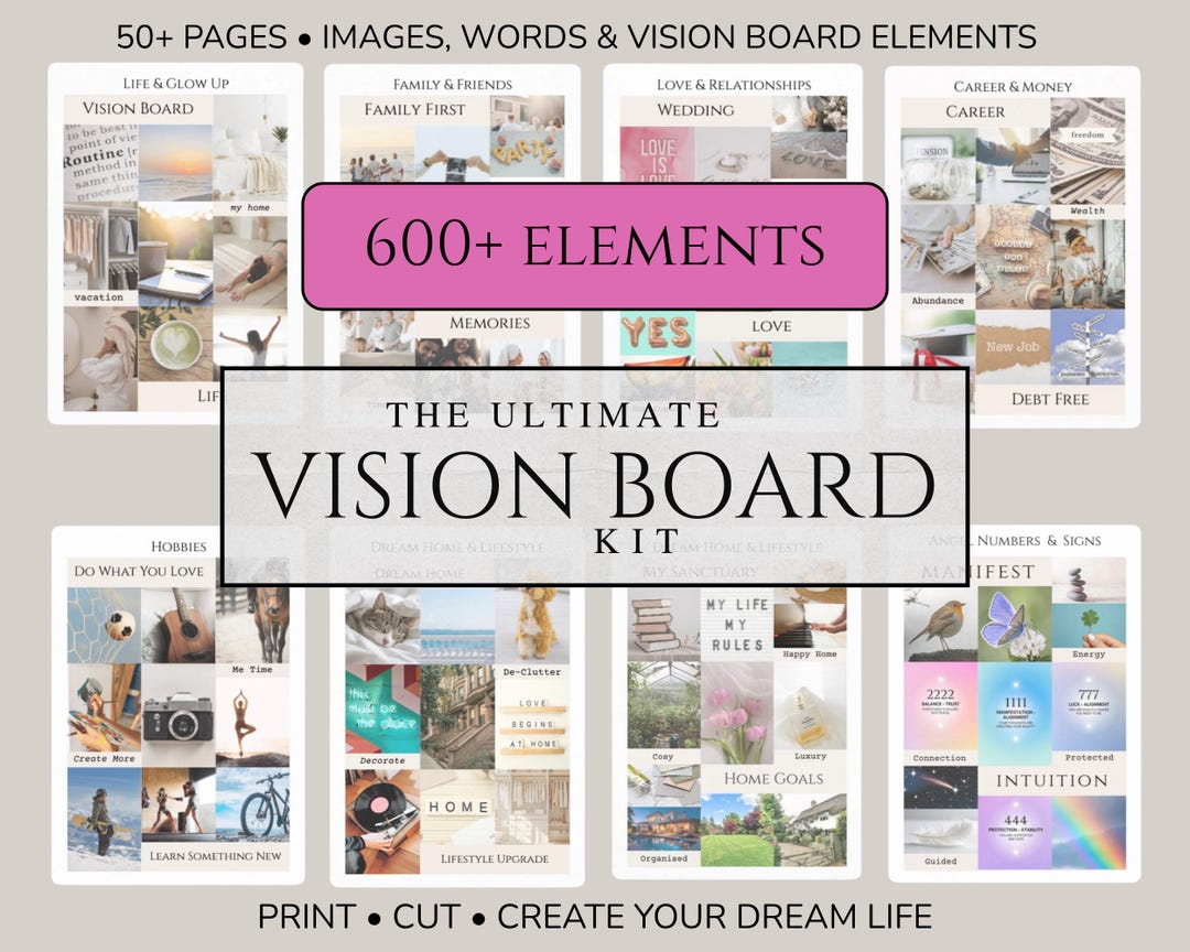 Kit Vision Board imprimable 2026, activité EVJF, Kit de fête Vision ...
