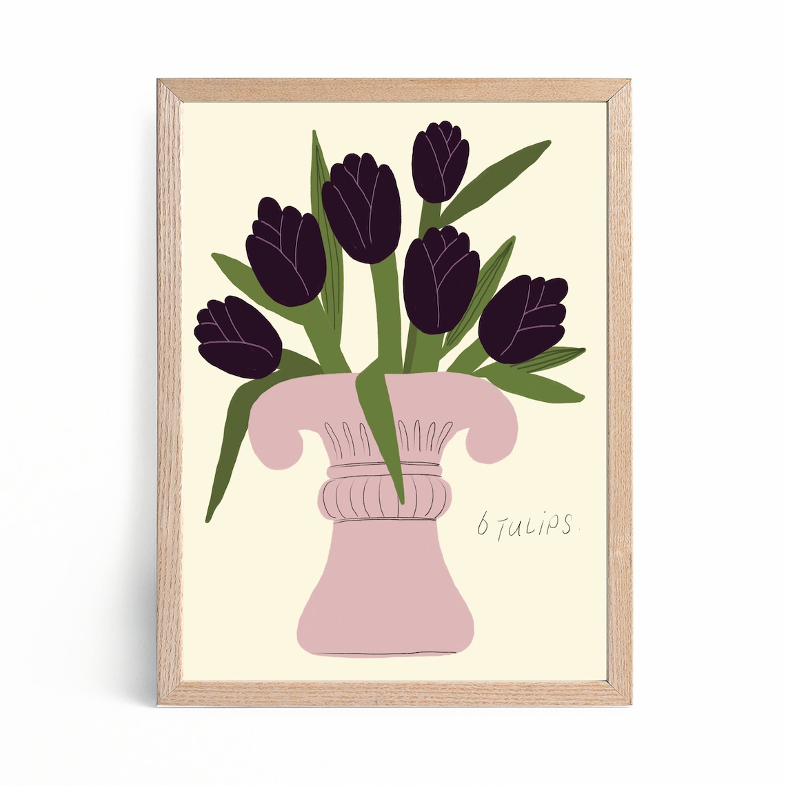 Tulip Art Print Botanical Art Print Midcentury Flower Art Print Floral ...