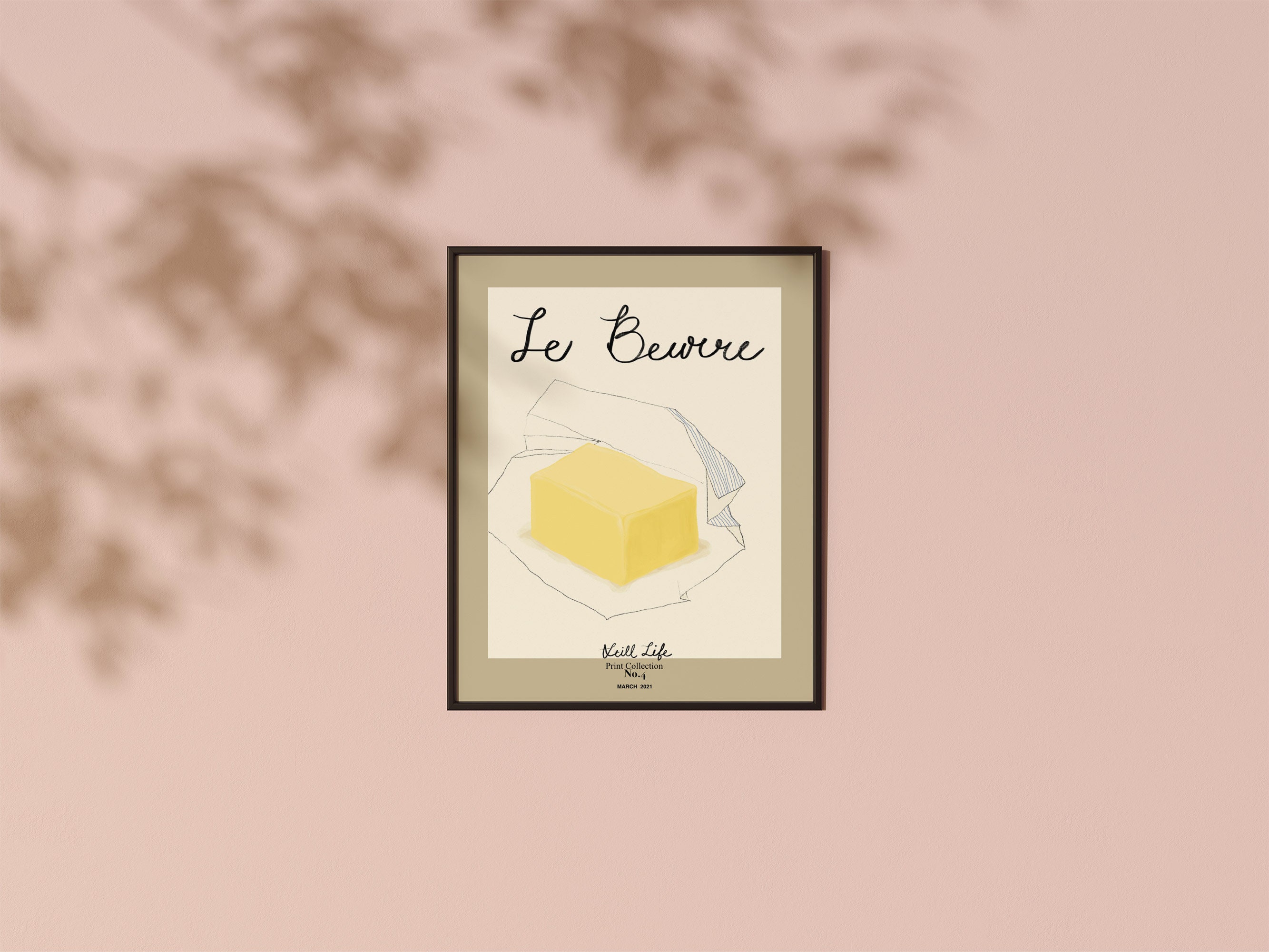 Midcentury Butter Art Print | Elegant Food Art Print | Modern Kitchen ...