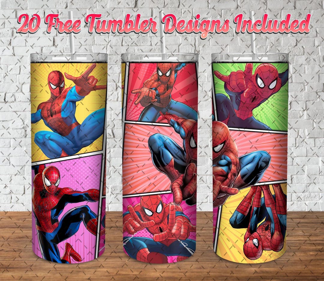 Superhero 20oz Skinny Tumbler Wrap Png, Movies Tumbler Wrap Png ...