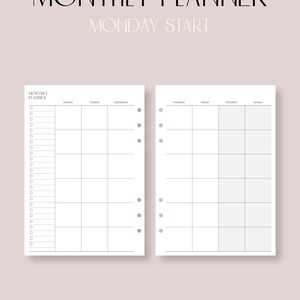 2022 A5 Undated Monthly Planner Printable | Month on Two Pages | Month ...