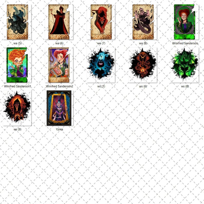 Villain Characters PNG Bundle, Cartoon Movie Designs (digital Download ...