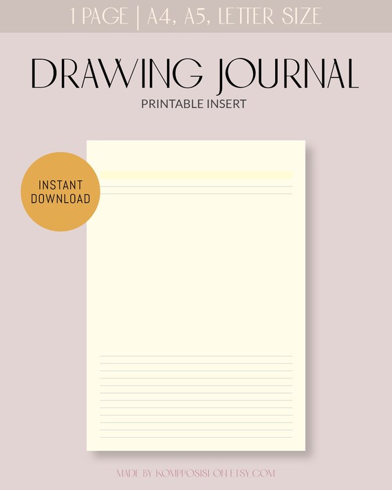 Daily Drawing Journal Printable Daily Bullet Journal - Etsy