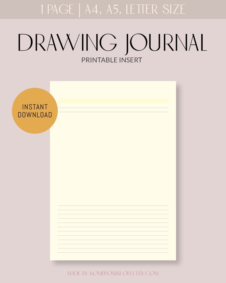 Daily Drawing Journal Printable Daily Bullet Journal Drawing Challenge ...