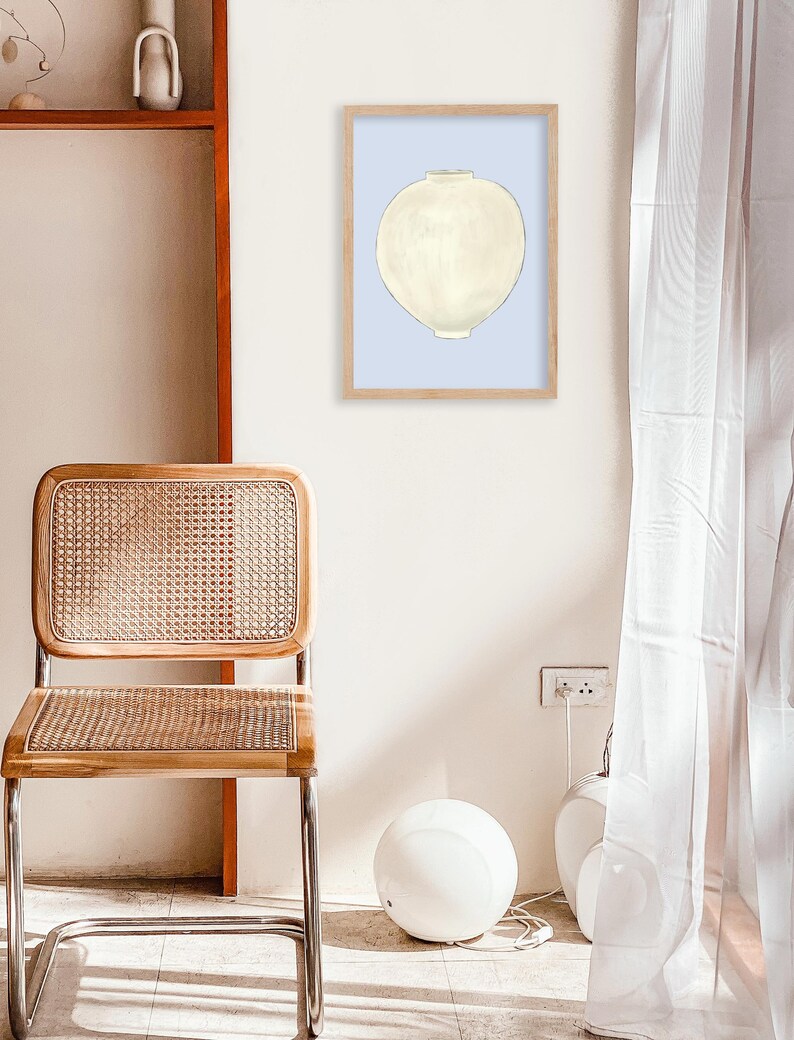 Contemporary Moon Jar Print | Vase Illustration Printable | Modern ...