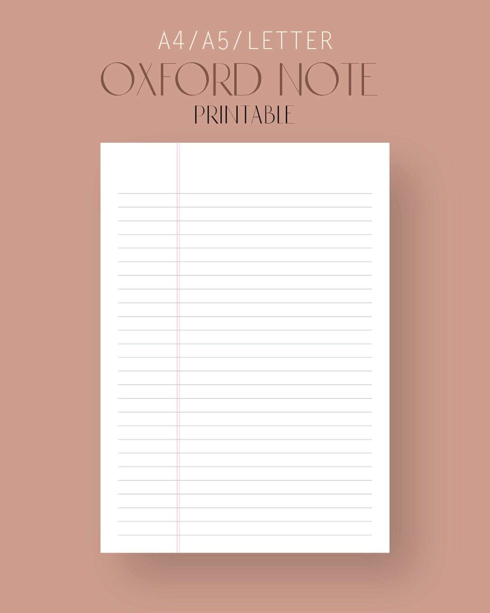 Lined Paper Printable College Ruled Paper University Note | Etsy