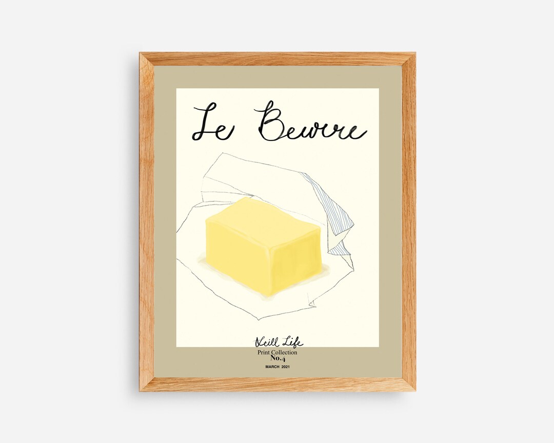 Midcentury Butter Art Print | Elegant Food Art Print | Modern Kitchen ...