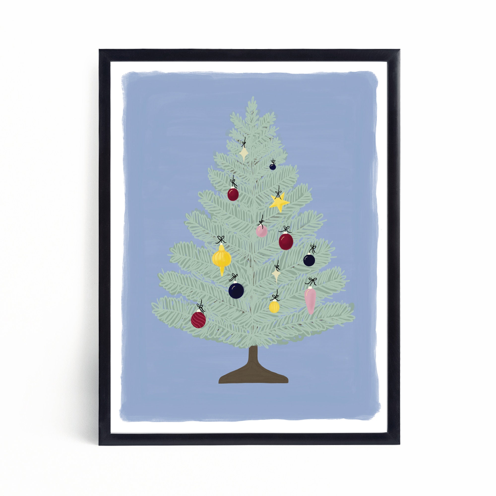 Christmas Tree Illustration | Simple Xmas Tree Art Print | Holiday ...