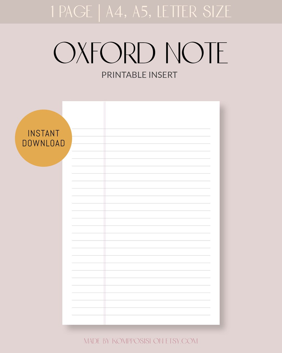 Lined Paper Printable | College Ruled Paper | University Note Pad ...
