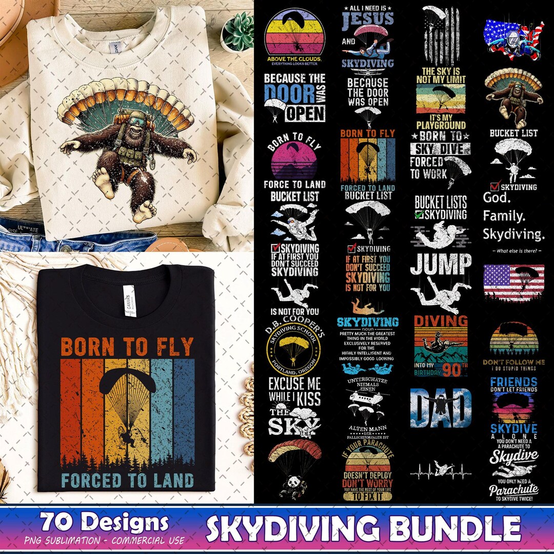 Skydive Clipart, Extreme Sport PNG, Skydive Vintage Png, Parachute PNG ...