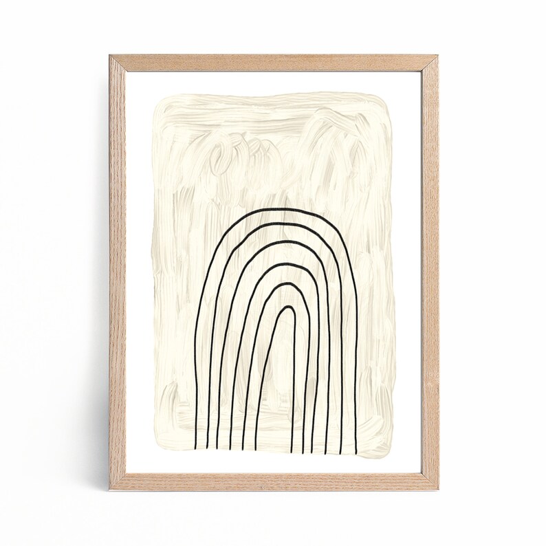 Abstract Rainbow Art Print Rainbow Line Art Printable Modern Rainbow ...