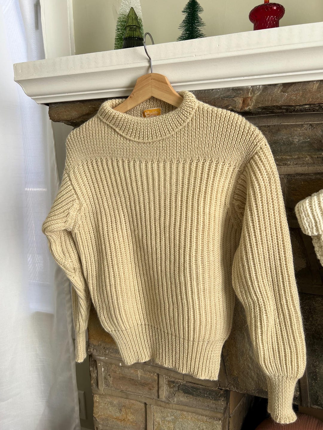 Vintage Cream Colored Wool Sweater, Vintage Knit Sweater, Wool ...