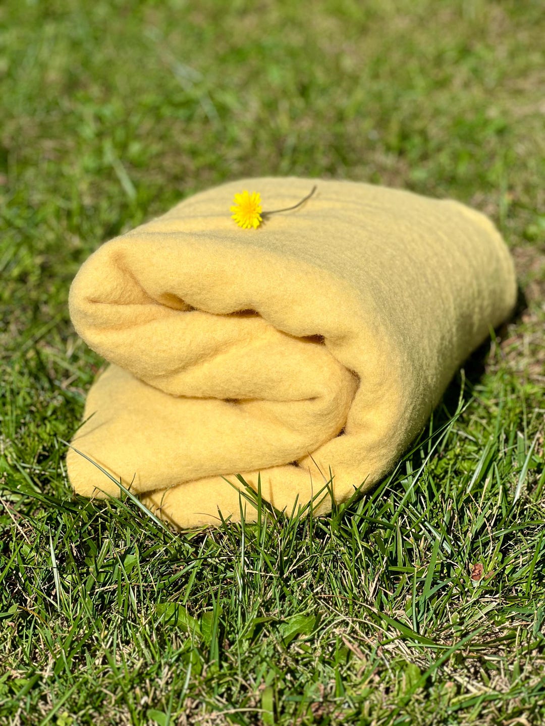 Vintage Butter Yellow Wool Blanket: Mid-century Van Wijk-deken Holland ...
