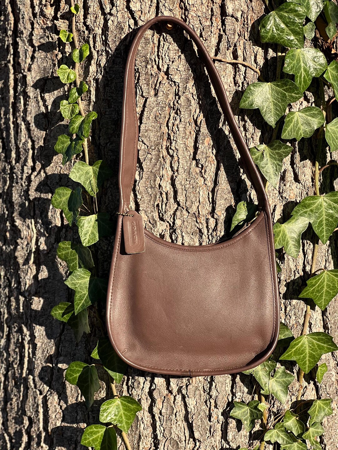 Vintage Coach Mini Ergo Bag in Mahogany-brown Leather, Vintage Leather ...