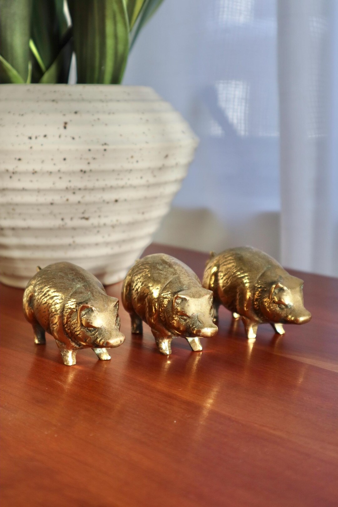 Vintage Brass Pigs, Set of 3, MCM Brass Animals, Farmhouse Decor - Etsy