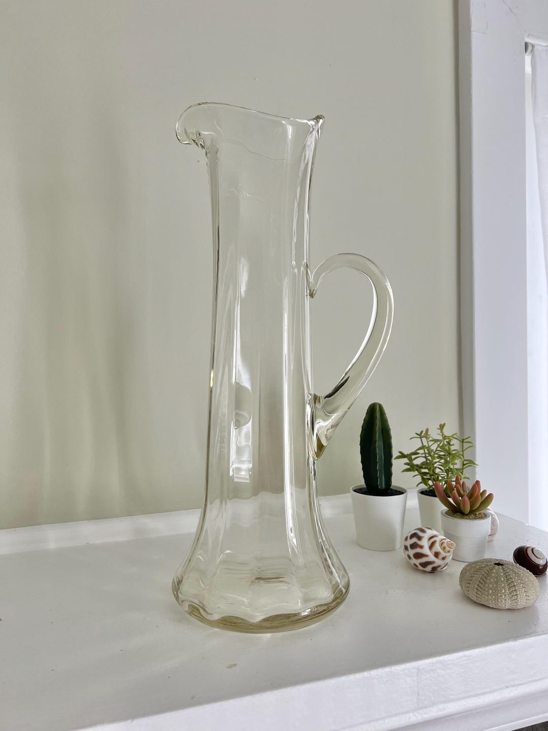 Vintage Clear Glass Swung Vase Pitcher: Mid-century Modern Décor - Etsy
