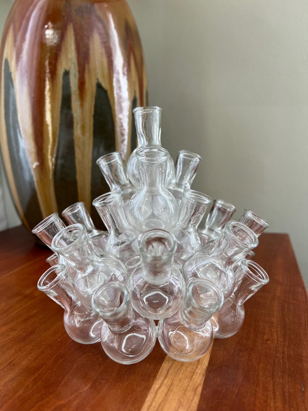 Vintage MCM Propagation Bud Vases, 2 Pieces, 25 Vases in Total, Clear ...