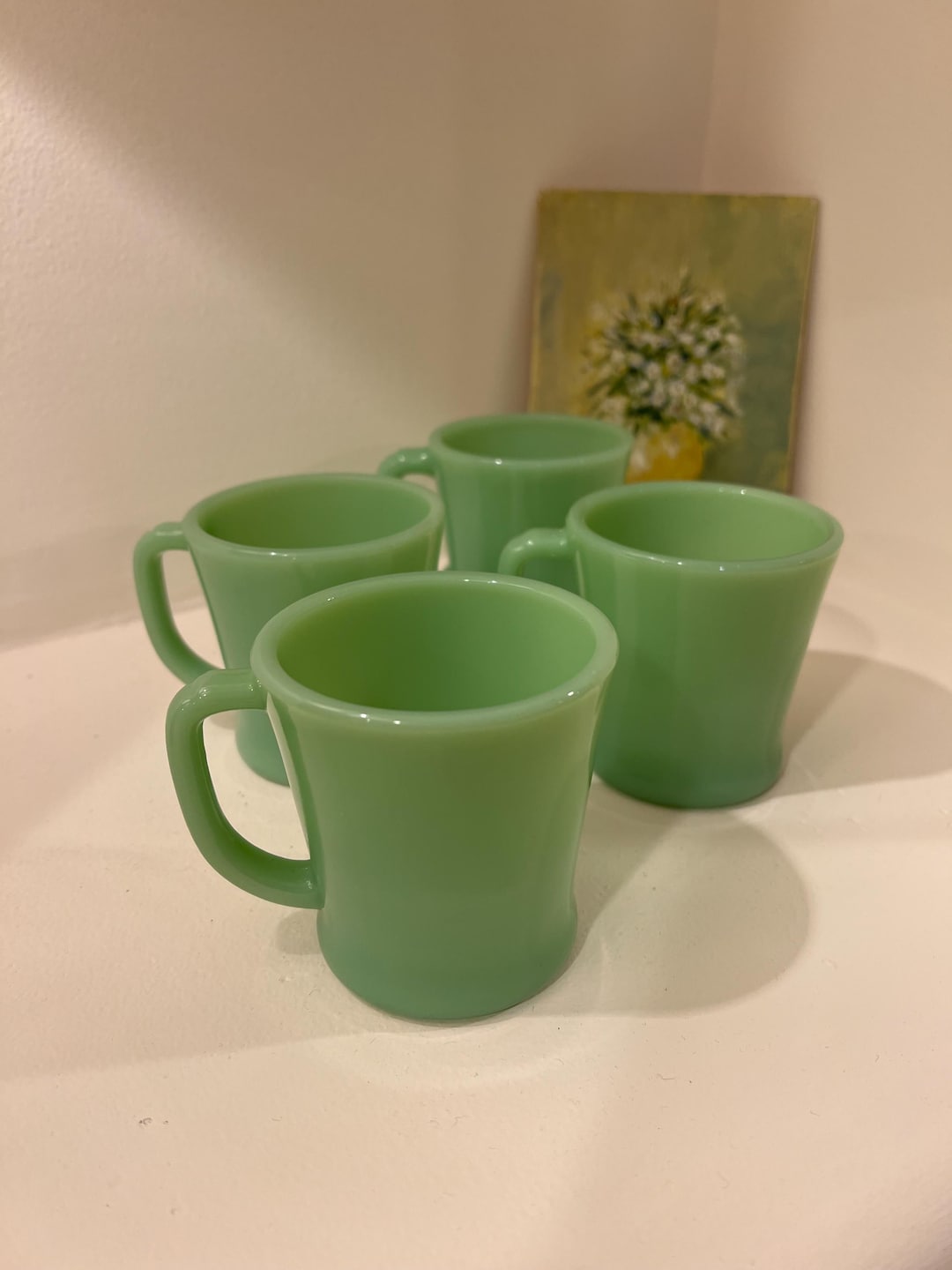 Vintage 1950s Fire-king Jadeite Coffee Mugs - Set of 4- Iconic Mid ...