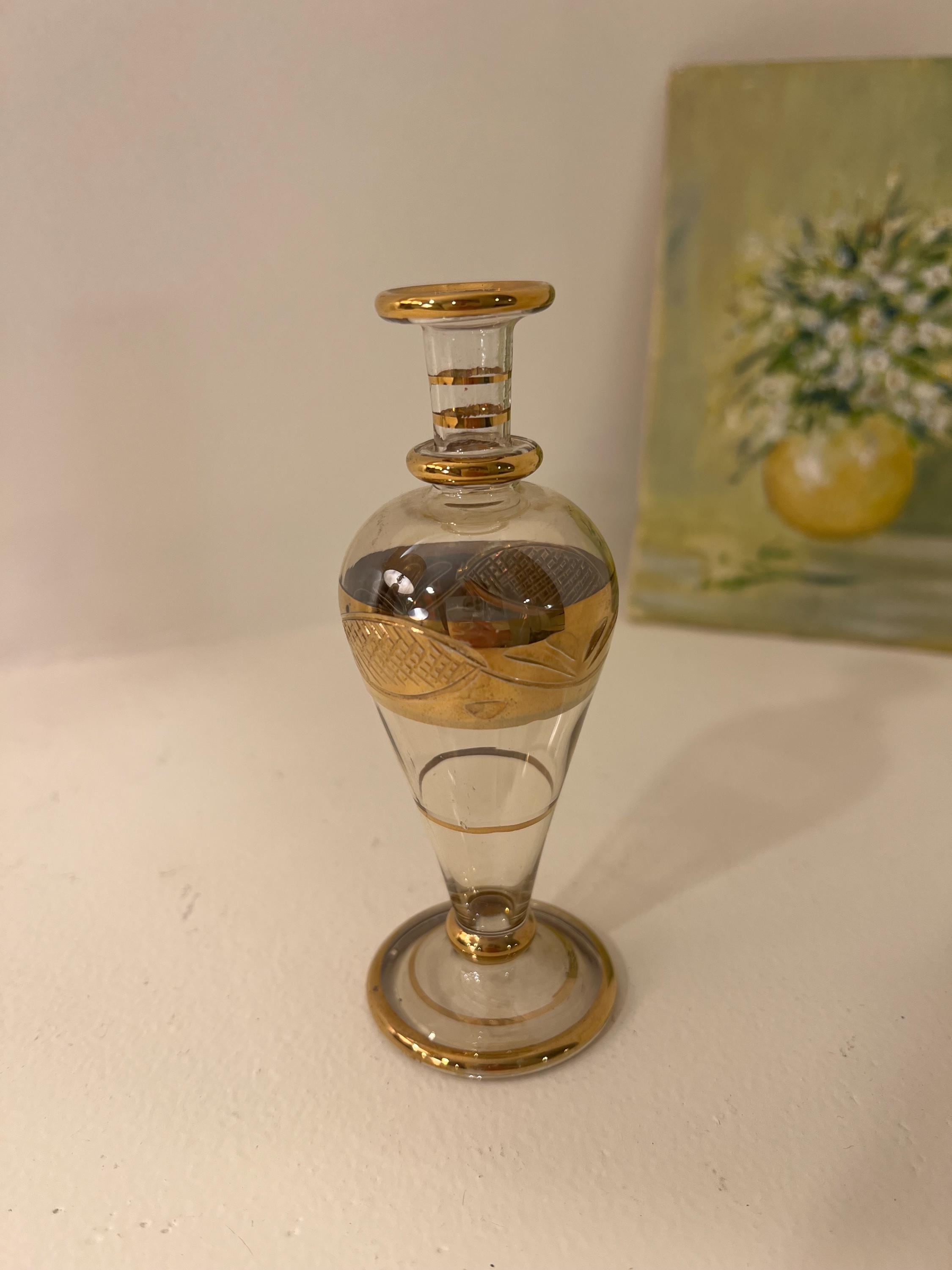 Vintage Vase, Perfume Bottle, With Gold Accents - Etsy
