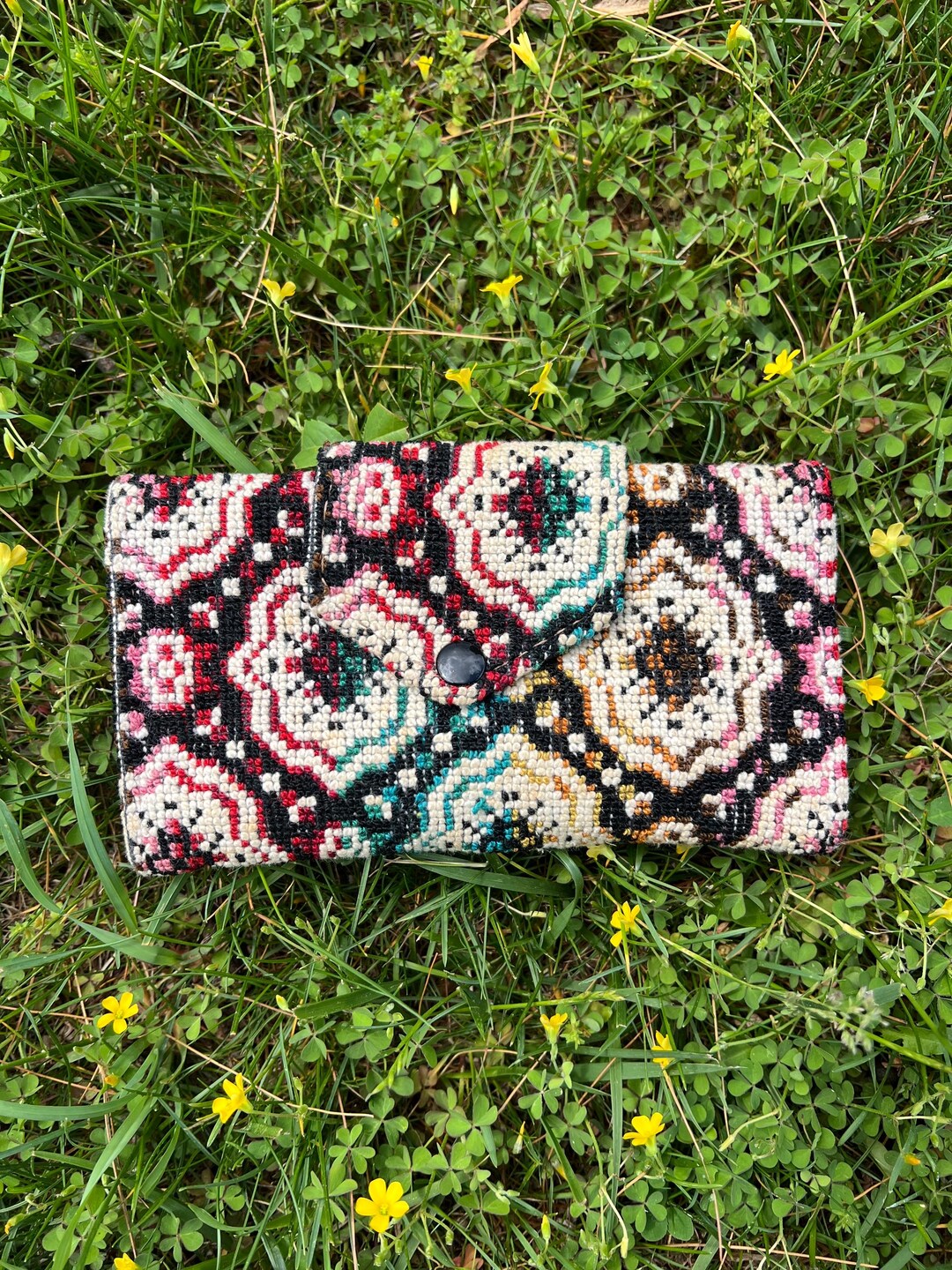Handmade Bohemian Jacquard Tapestry Wallet - 7x4 Inches With Multiple ...