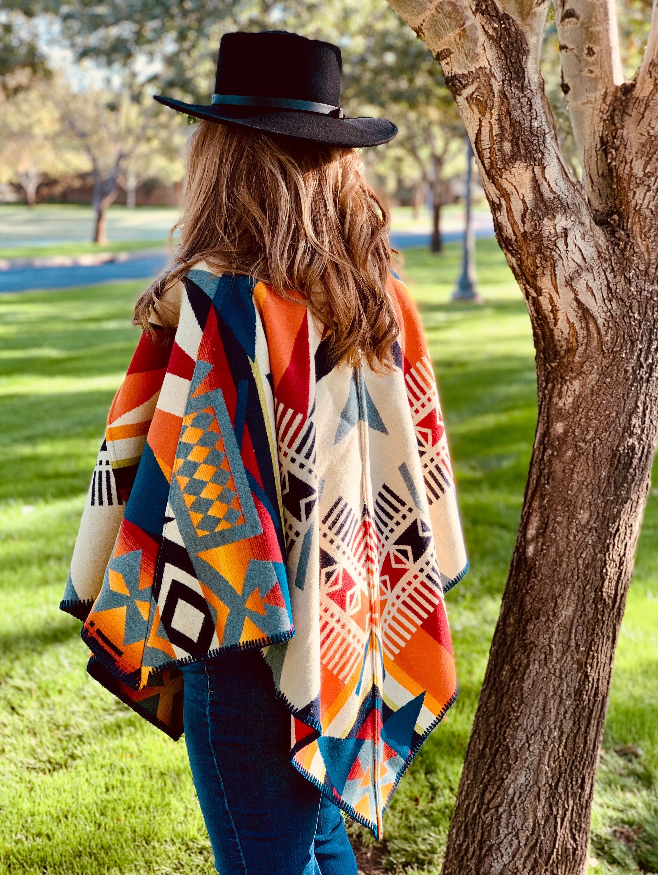 Fire Legend Wool Poncho Pendleton® Wool Fire Legend Blanket - Etsy