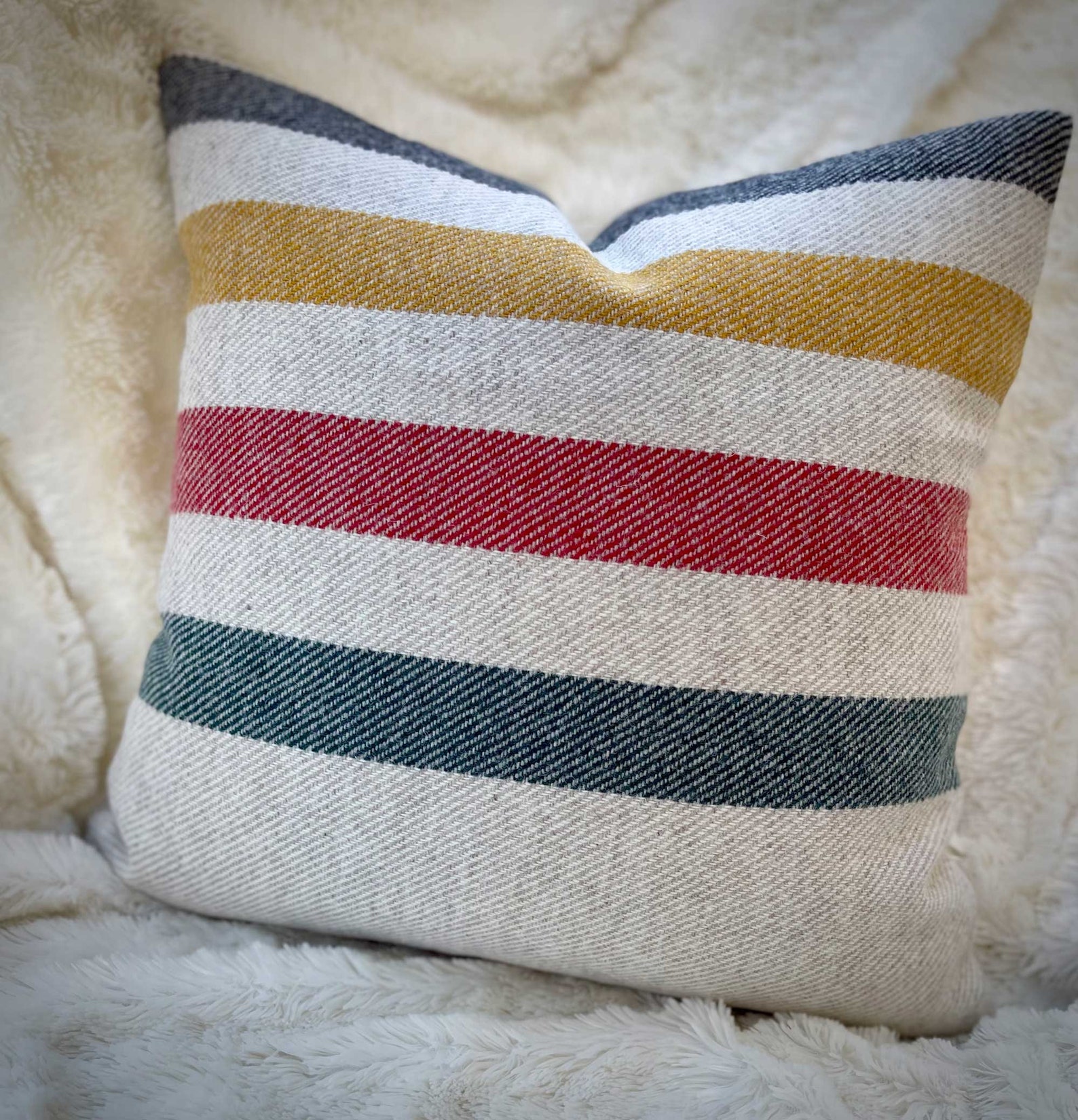 Wool Pillow Cover Made With Pendleton® Eco-wise Wool Glacier - Etsy
