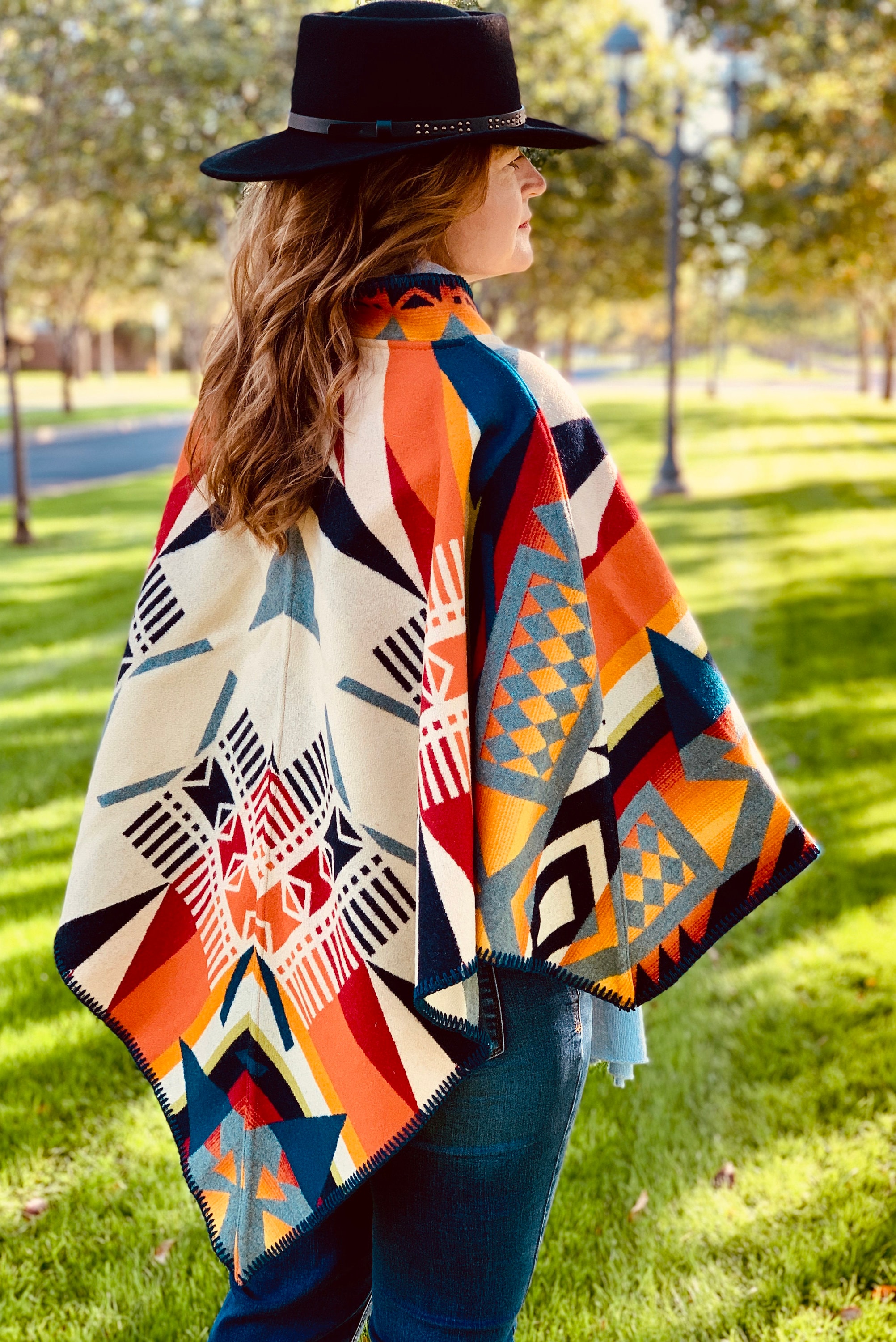 Fire Legend Wool Poncho Pendleton® Wool Fire Legend Blanket - Etsy