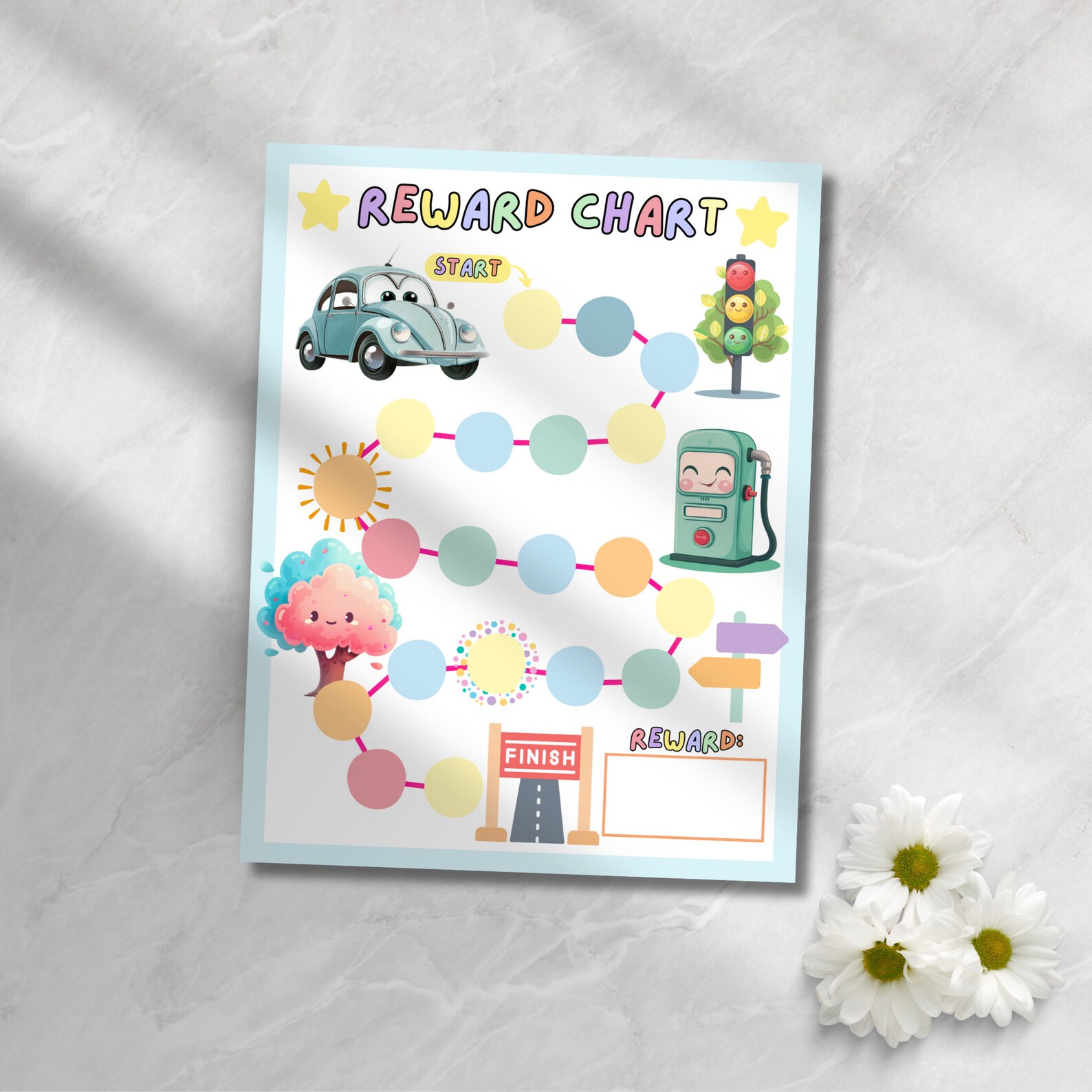 Boys Reward Chart Car Reward Chart Kids Routine Chart Toddler Reward ...