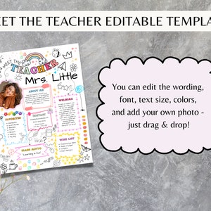 Meet the Teacher Template, Back to School Flyer, Teacher Introduction ...