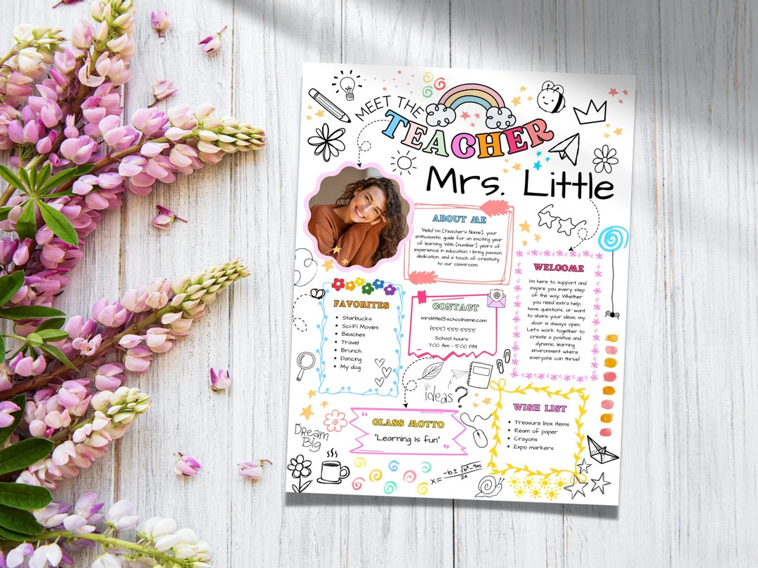 Meet the Teacher Template, Back to School Flyer, Teacher Introduction ...