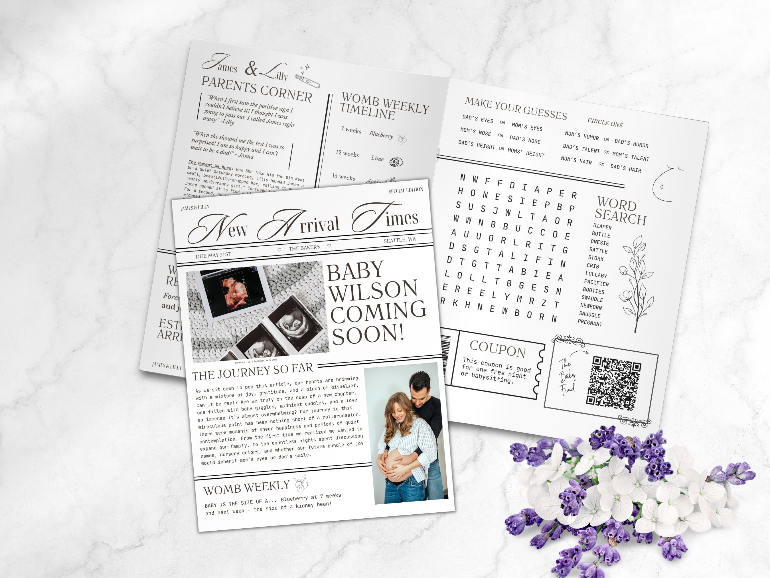 Newspaper Pregnancy Announcement Template Pregnancy Newspaper - Etsy
