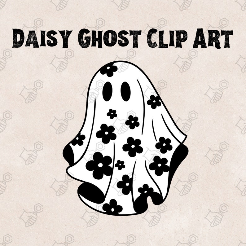 Daisy Ghost Clipart Flower Ghost PNG Halloween Clipart Png Floral Ghost ...