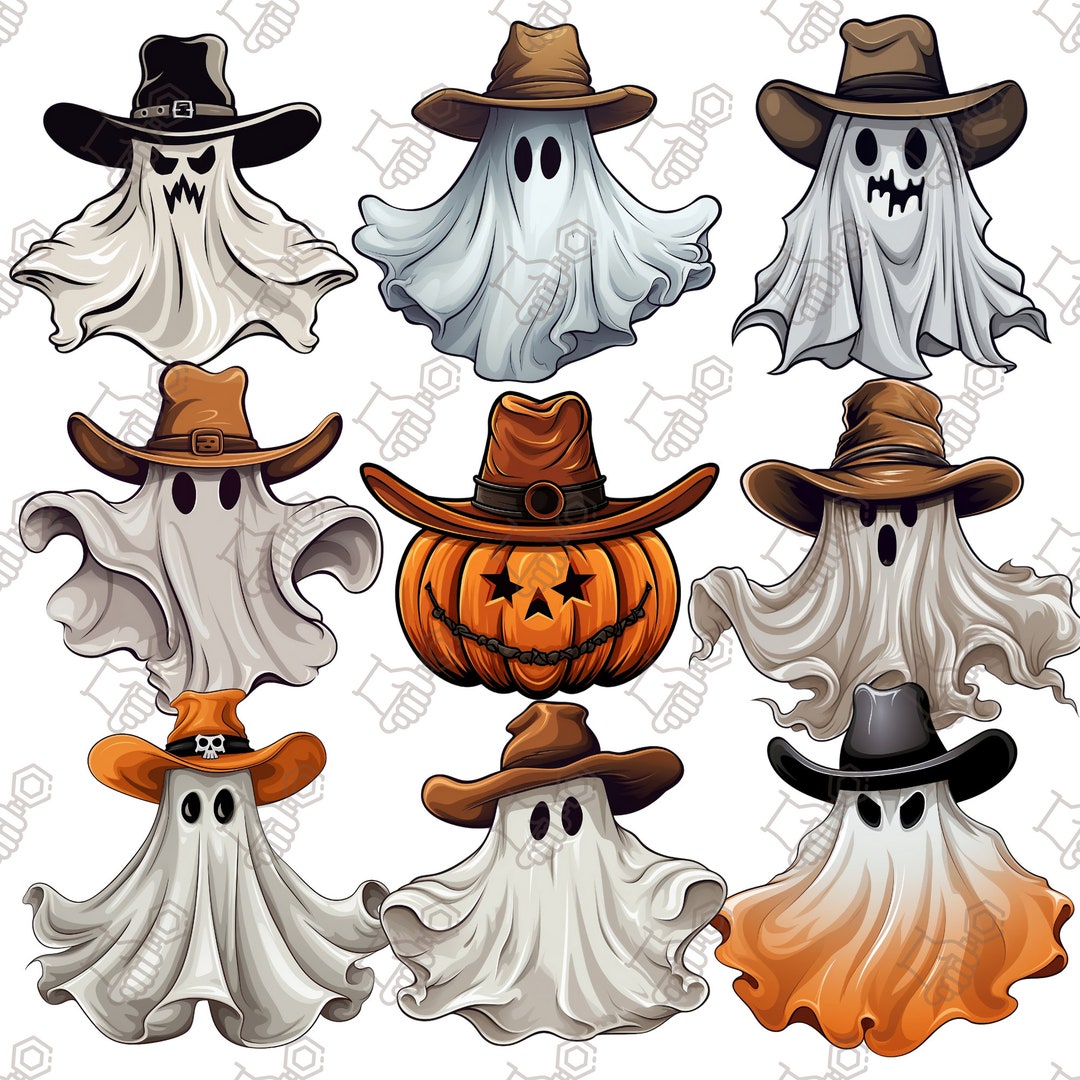 Halloween Western Ghost Clipart Western Halloween PNG Halloween Ghosts ...