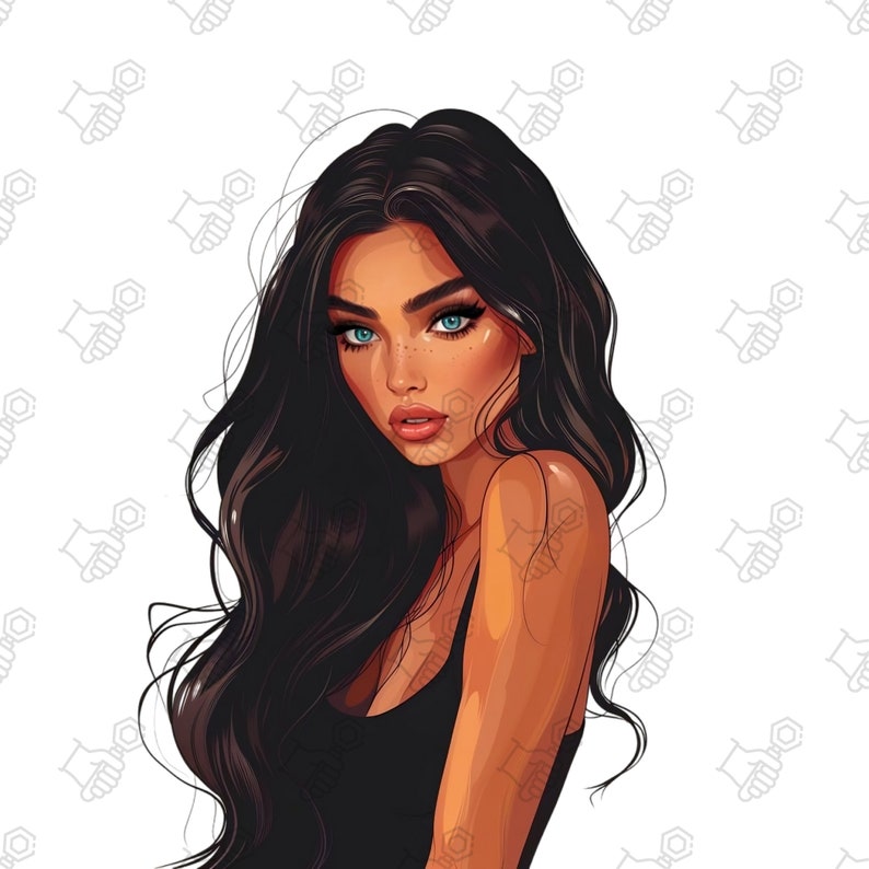 Fashion Girl Clipart, Brunette Woman PNG, Fashion Girl PNG, Fashion ...