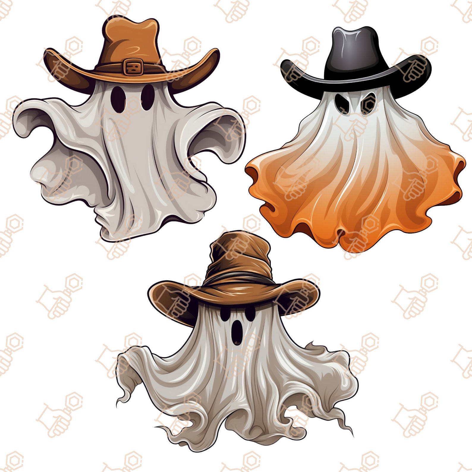 Halloween Western Ghost Clipart Western Halloween PNG Halloween Ghosts ...