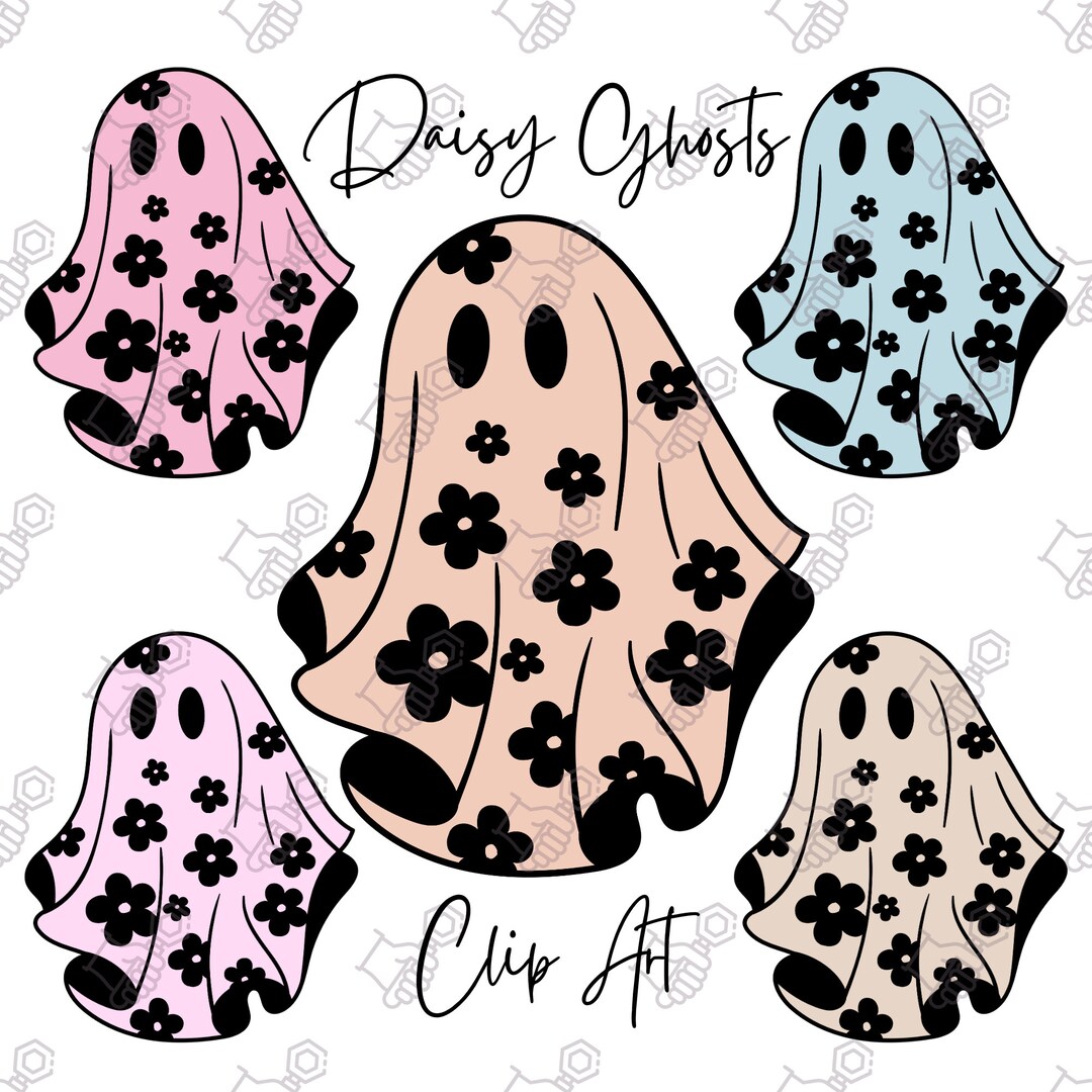 Daisy Ghost Clipart Flower Ghost PNG Halloween Clipart Png - Etsy