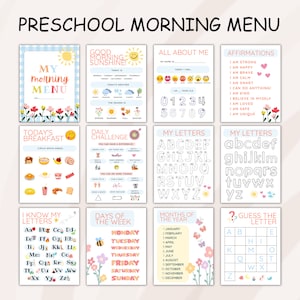 Preschool Morning Menu Printable Homeschool Preschool Worksheets ...