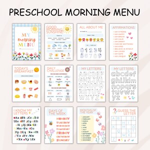 Preschool Morning Menu Printable Homeschool Preschool Worksheets ...