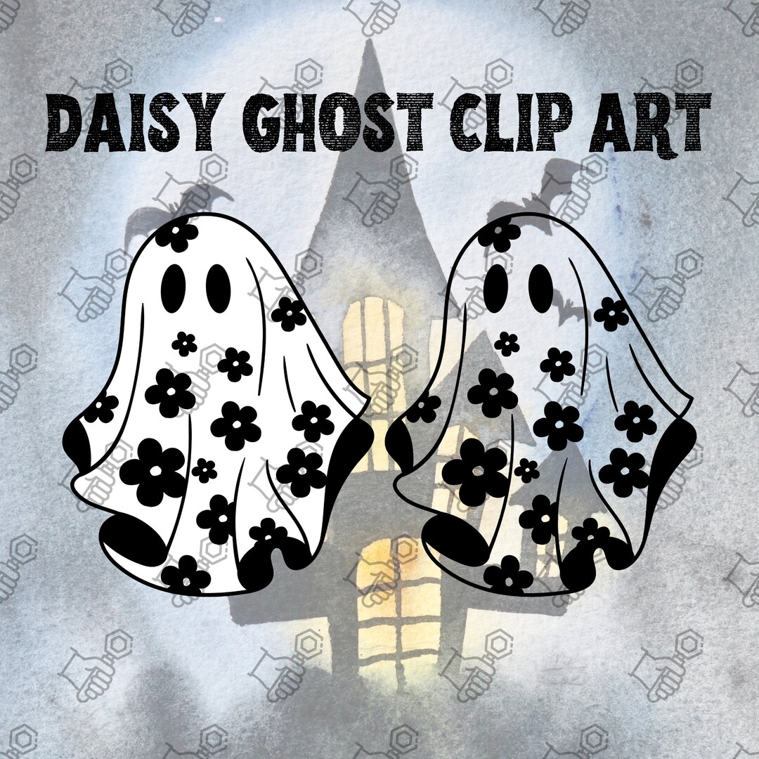 Daisy Ghost Clipart Flower Ghost PNG Halloween Clipart Png Floral Ghost ...