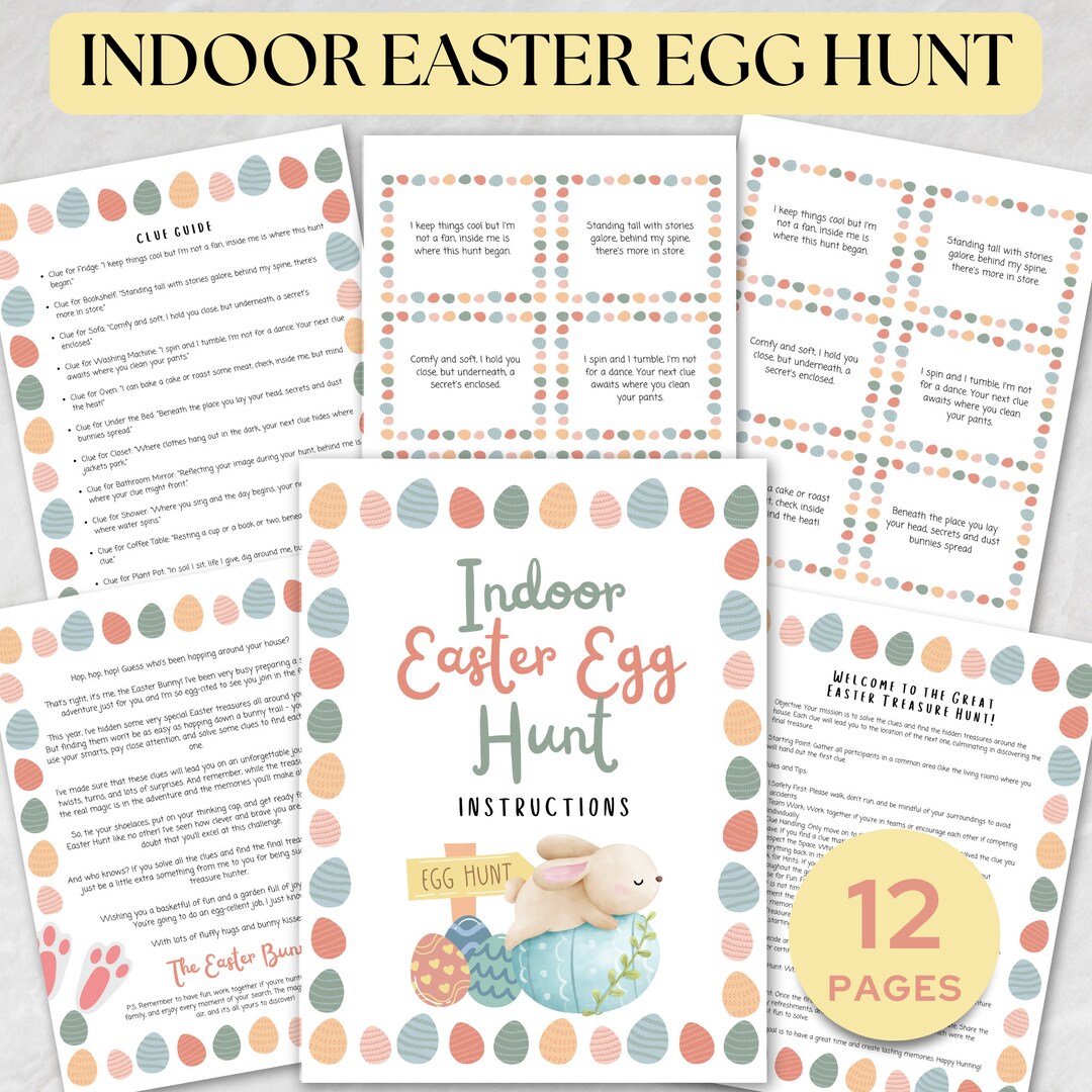 Indoor Easter Egg Hunt, Easter Scavenger Hunt, Easter Activity, Easter ...