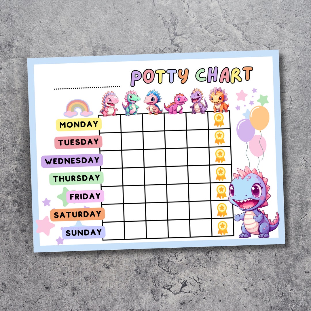 Potty Training Chart, Potty Chart Printable, Reward Chart, Toilet ...