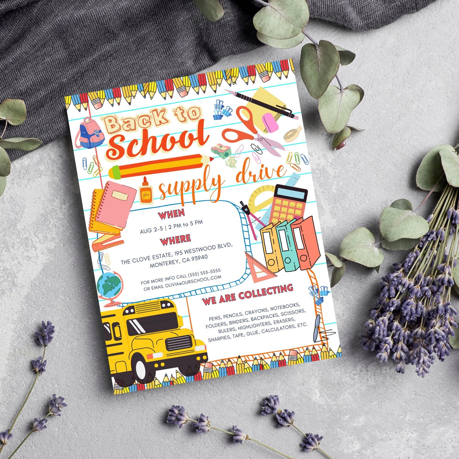 Back to School Drive Flyer Template Editable Back to School - Etsy