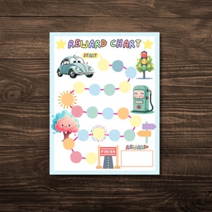 Boys Reward Chart Car Reward Chart Kids Routine Chart Toddler Reward ...