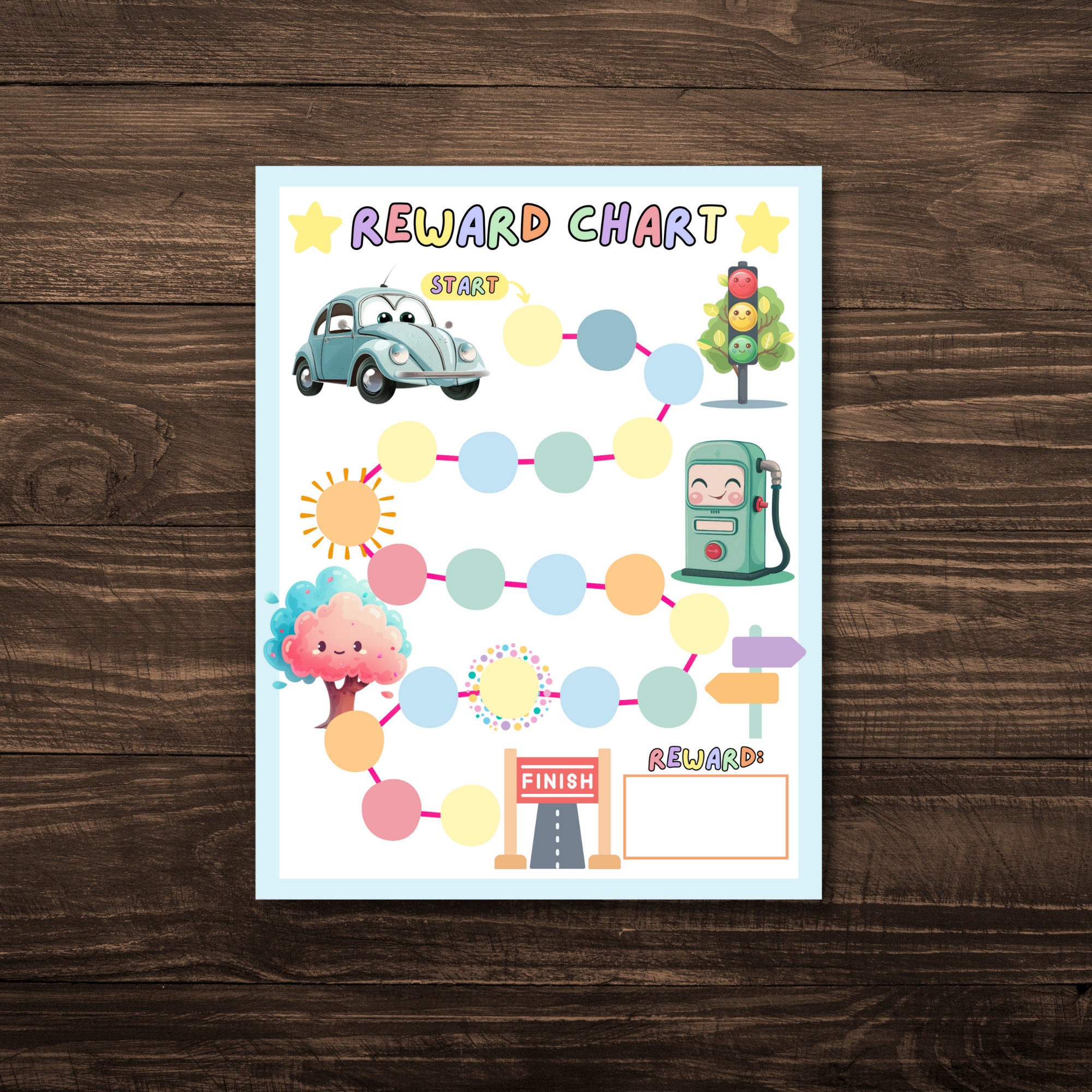 Boys Reward Chart Car Reward Chart Kids Routine Chart Toddler Reward ...