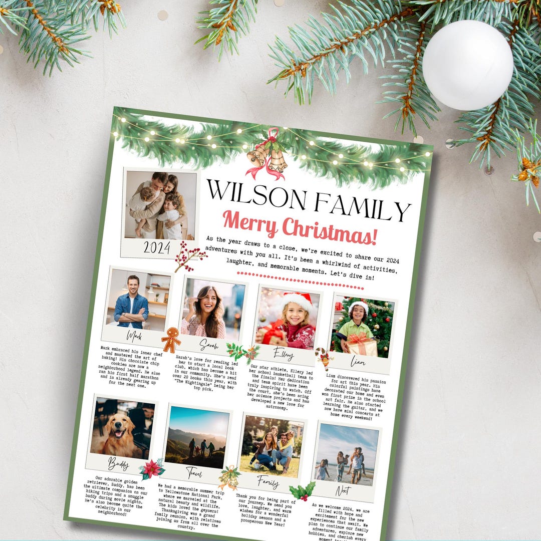 Christmas Newsletter, Year in Review, Family Newsletter, Holiday ...