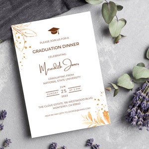 Graduation Dinner Invitation Template, Printable Graduation Dinner ...