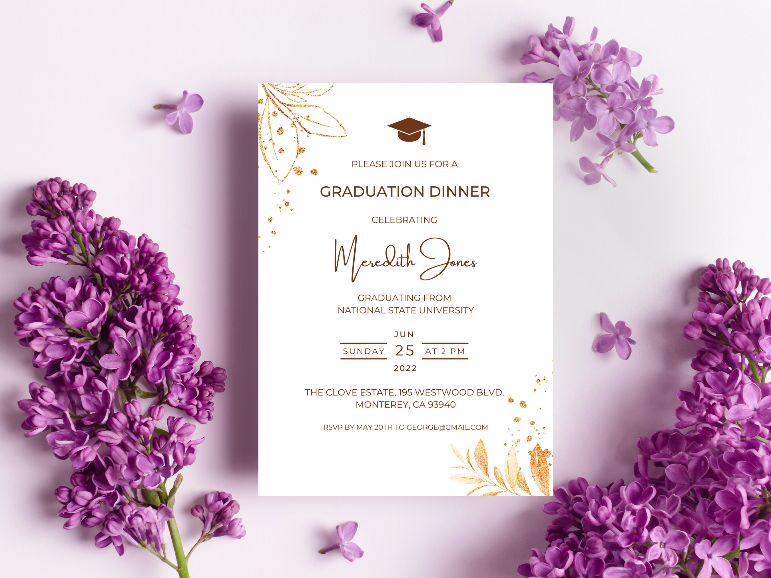 Graduation Dinner Invitation Template, Printable Graduation Dinner ...