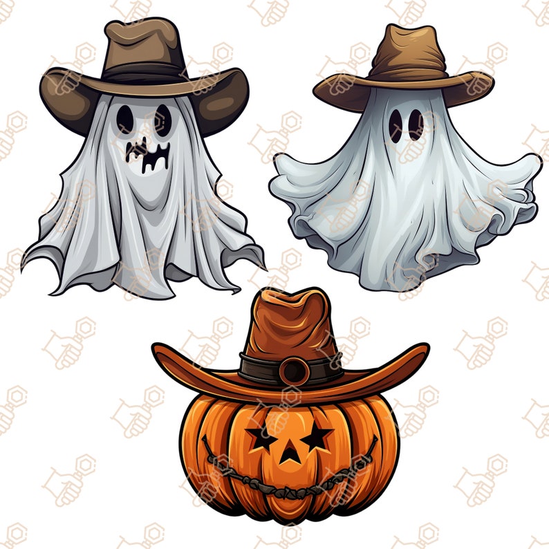 Halloween Western Ghost Clipart Western Halloween PNG Halloween Ghosts ...